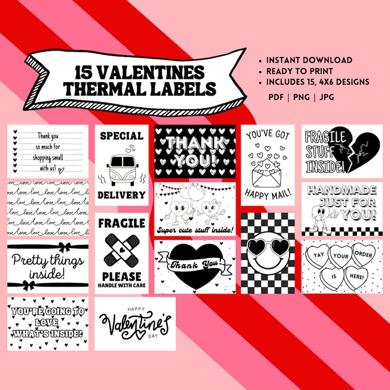 Valentine Labels Shipping - Etsy