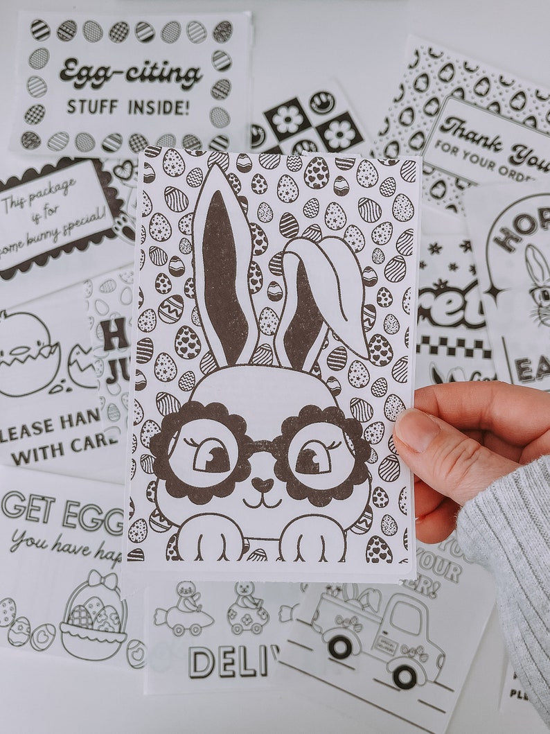 Easter Thermal Label Bundle, Thermal Printer Stickers, Shipping ...