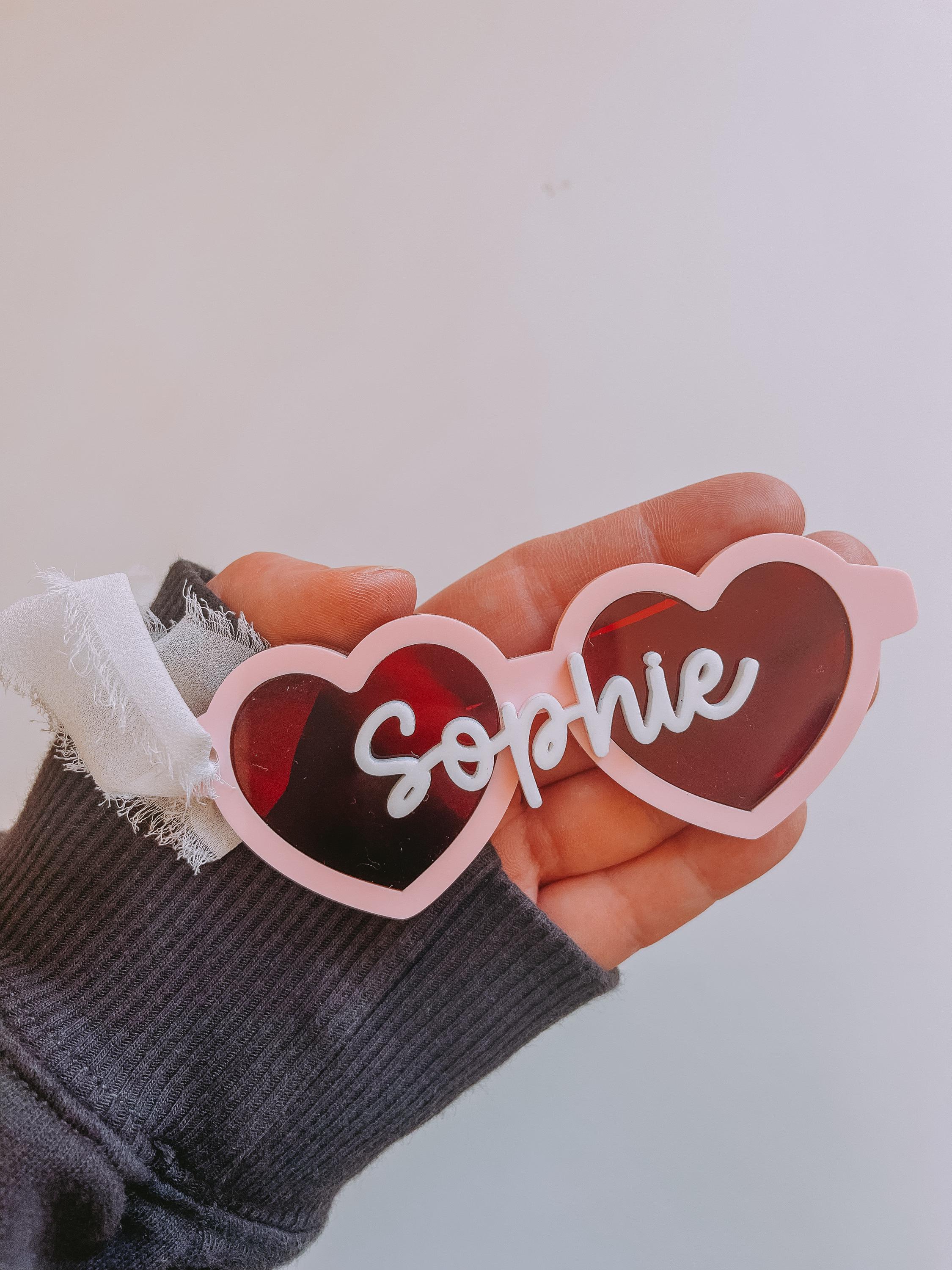 SVG Heart Glasses Valentine's Name Tag, Valentine's SVG, Laser Cut File ...