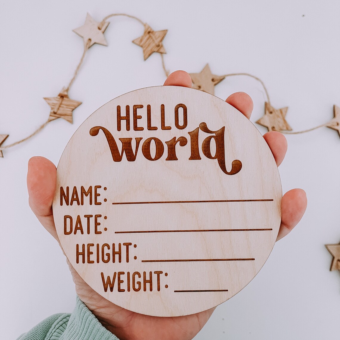Hello World Birth Announcement Baby Name Sign Newborn Photo - Etsy