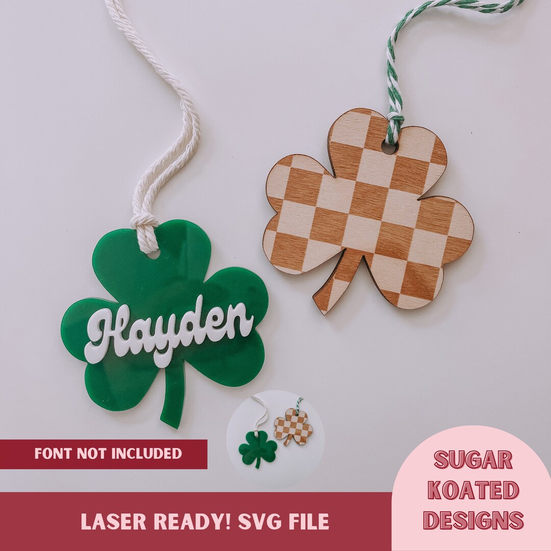 SVG Shamrock Tag, Clover Tag, St. Patrick's Day Name Tag, St. Patrick's ...