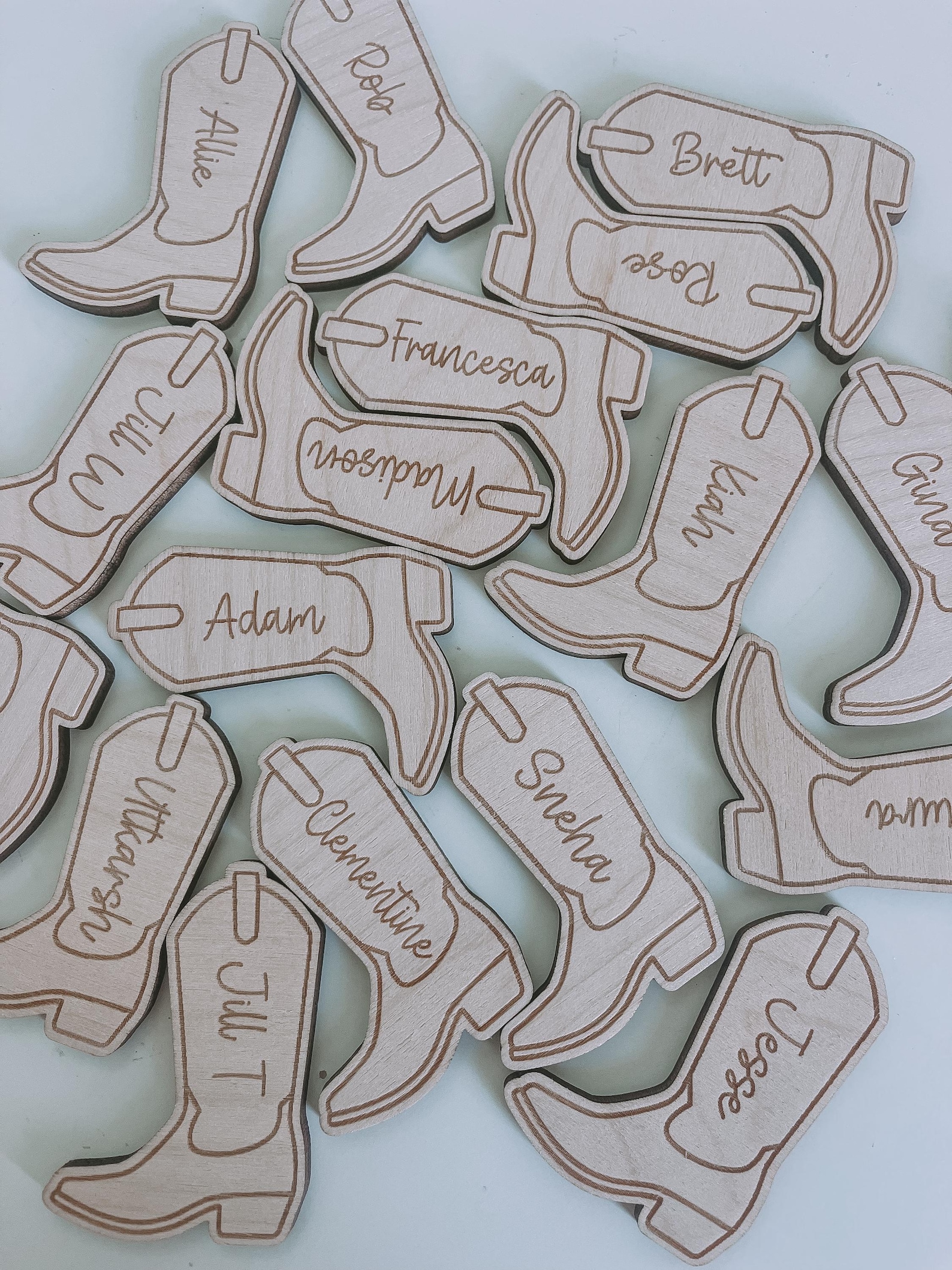 Personalized Cowboy Boot Place Card, Boot Name Card, Bachelorette Party ...