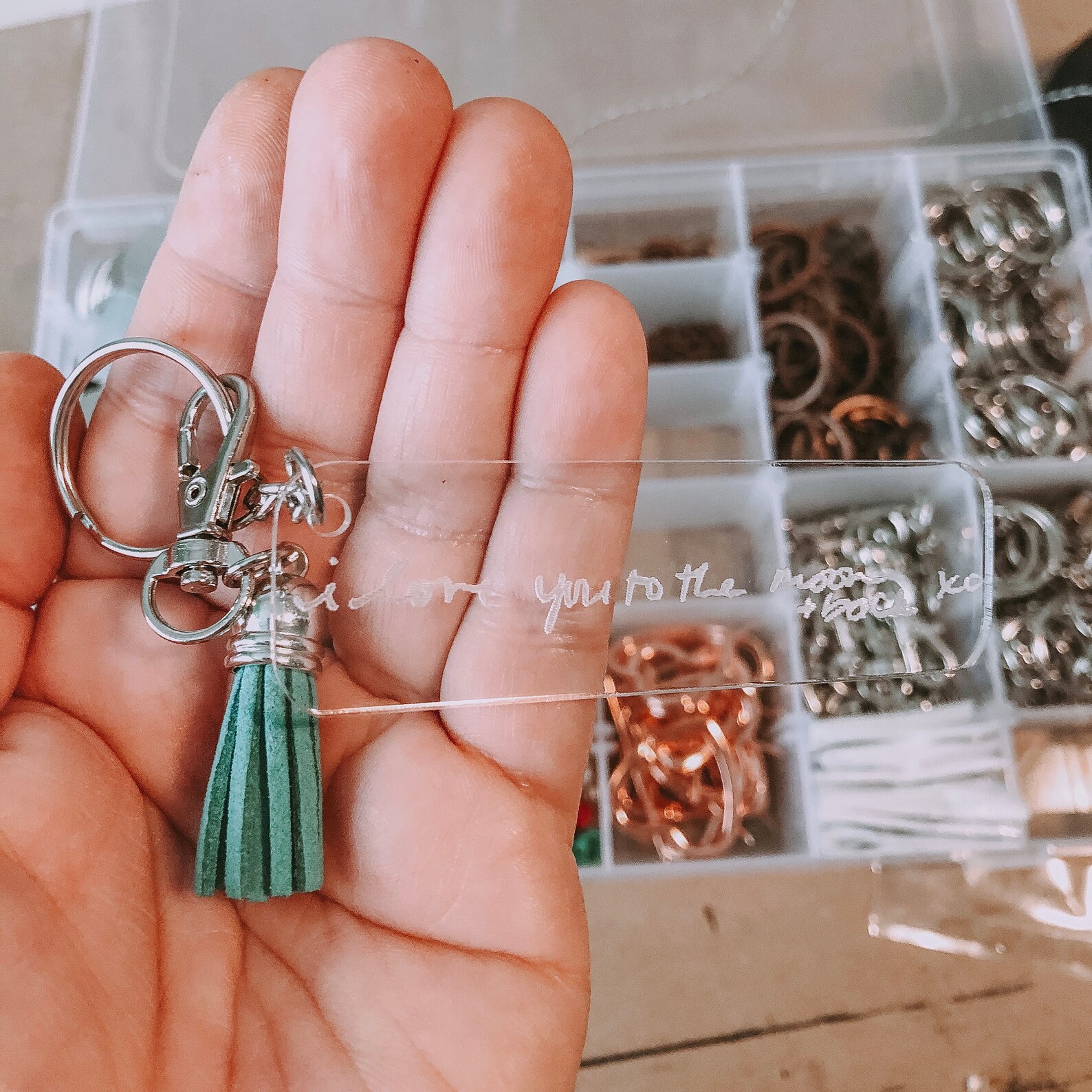 Engraved Handwritten Note Keychain Clear Acrylic Keychain - Etsy