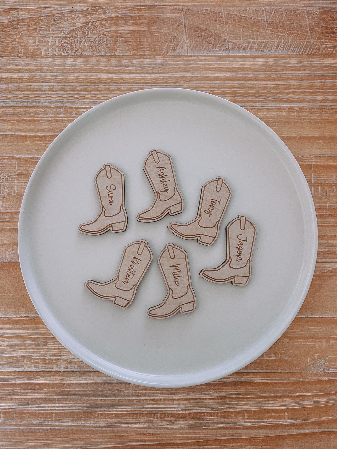 Personalized Cowboy Boot Place Card, Boot Name Card, Bachelorette Party ...