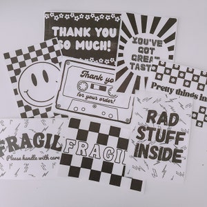 Retro Thermal Label Bundle, Thermal Printer Stickers, Shipping Stickers ...