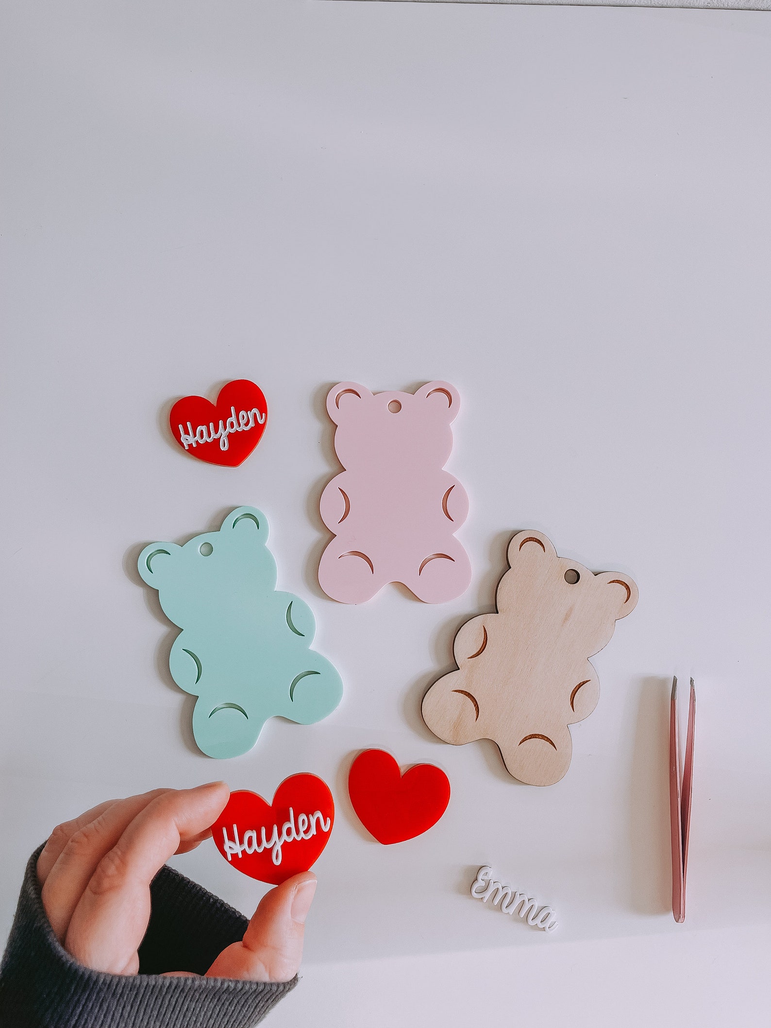 SVG Gummy Bear Tag, Valentine Name Tag, Valentine's SVG, Laser Cut File ...