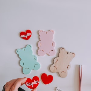SVG Gummy Bear Tag, Valentine Name Tag, Valentine's SVG, Laser Cut File ...