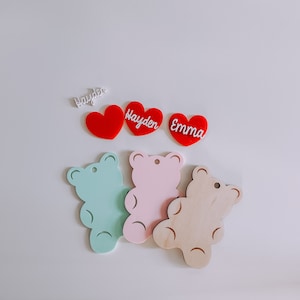 SVG Gummy Bear Tag, Valentine Name Tag, Valentine's SVG, Laser Cut File ...