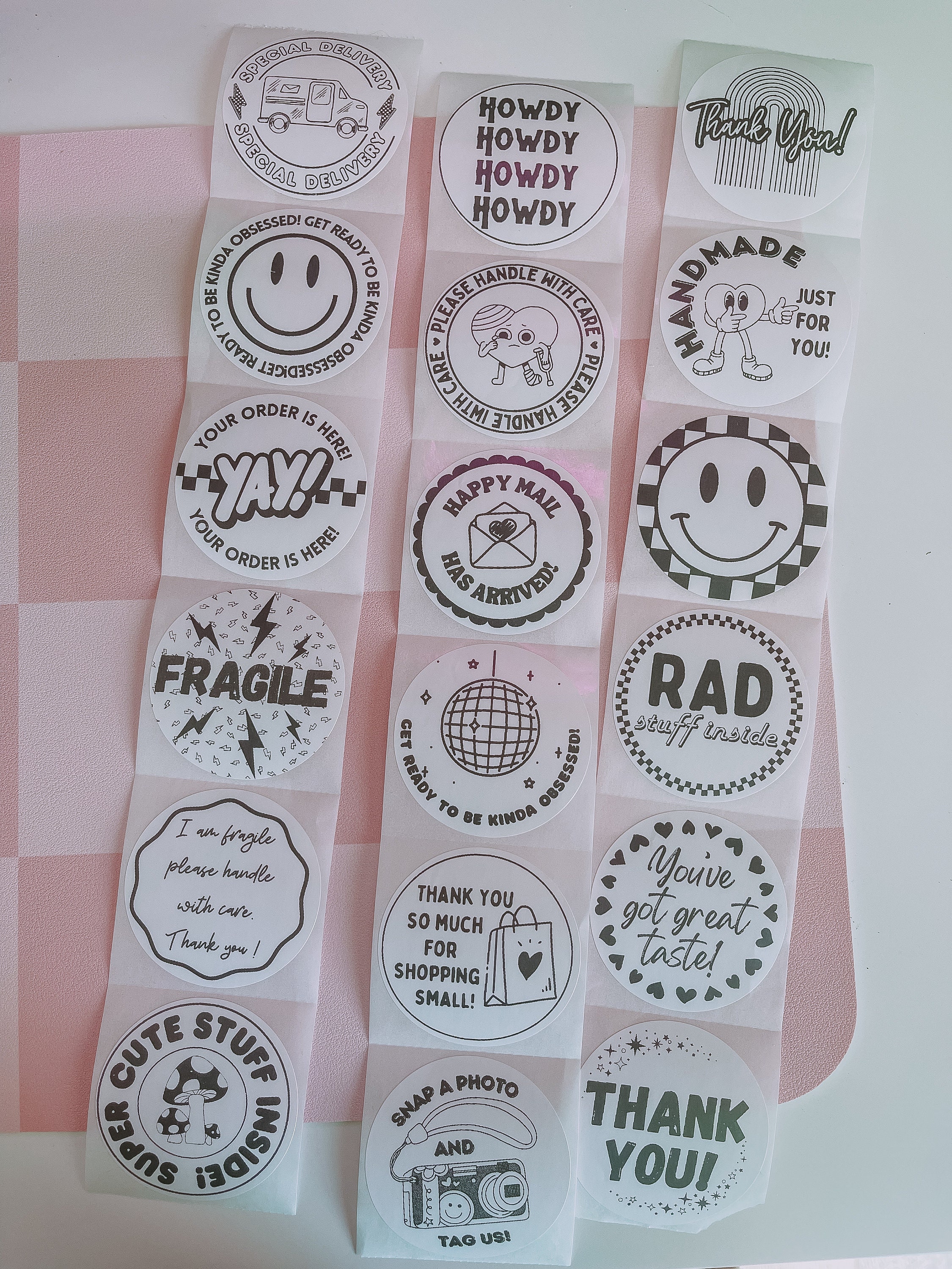 Everyday Retro Thermal Label Bundle, Round Thermal Printer Stickers ...