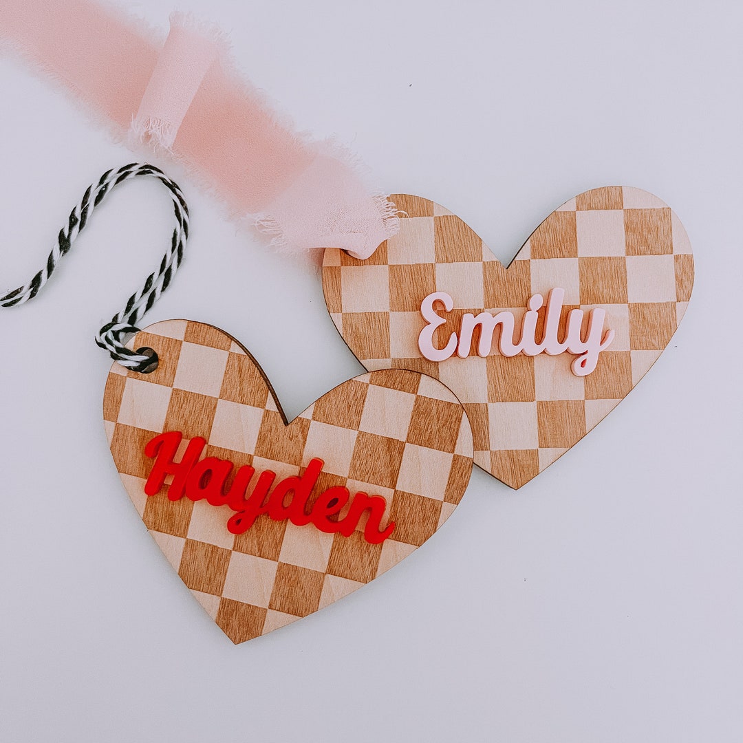 Valentine's Name Tag Heart Name Tag Valentines Day Tag - Etsy