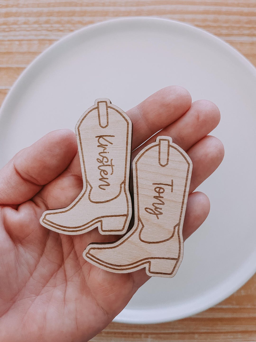 Personalized Cowboy Boot Place Card, Boot Name Card, Bachelorette Party ...