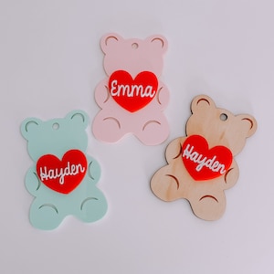 SVG Gummy Bear Tag, Valentine Name Tag, Valentine's SVG, Laser Cut File ...