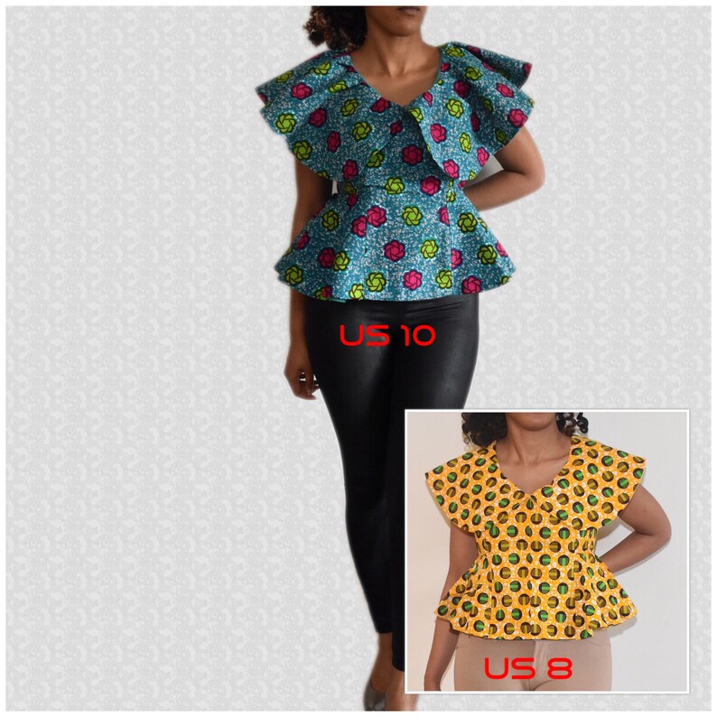 African Print Peplum Top Ankara Peplum Top Party | Etsy