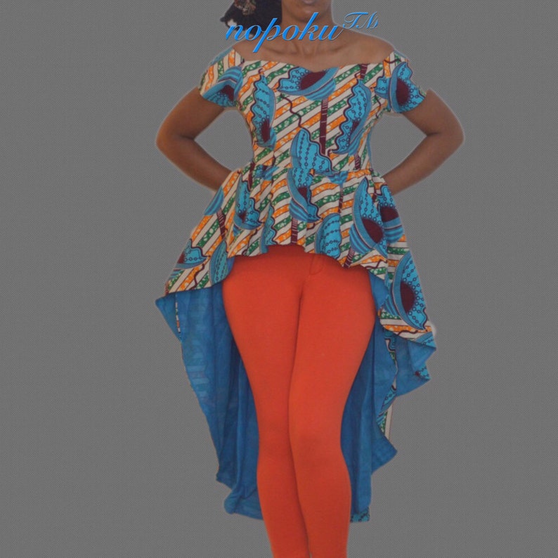 Off-shoulder Fish Tail African Print Tophi Lo Ankara Top | Etsy