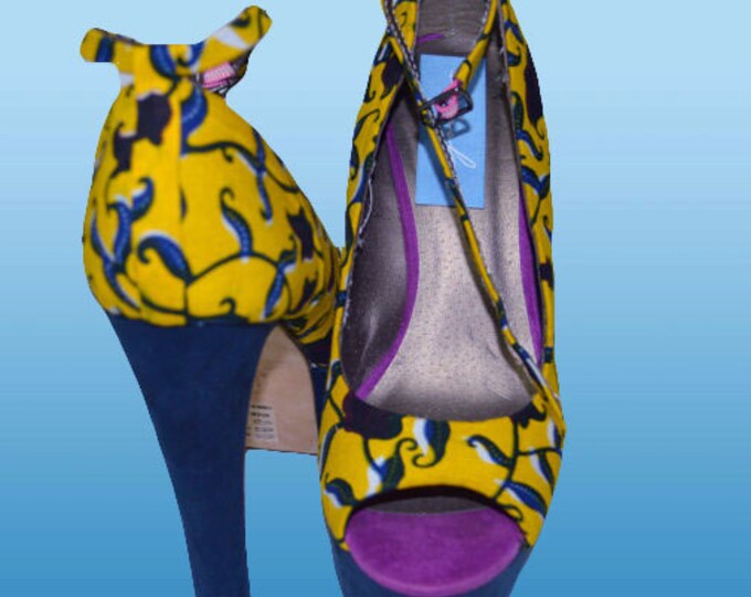 Yelloi Ankara Platform Shoes, African Print Shoes, Club High Heels ...