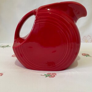 Fiesta Ware Scarlet Red Disc Pitcher - Etsy