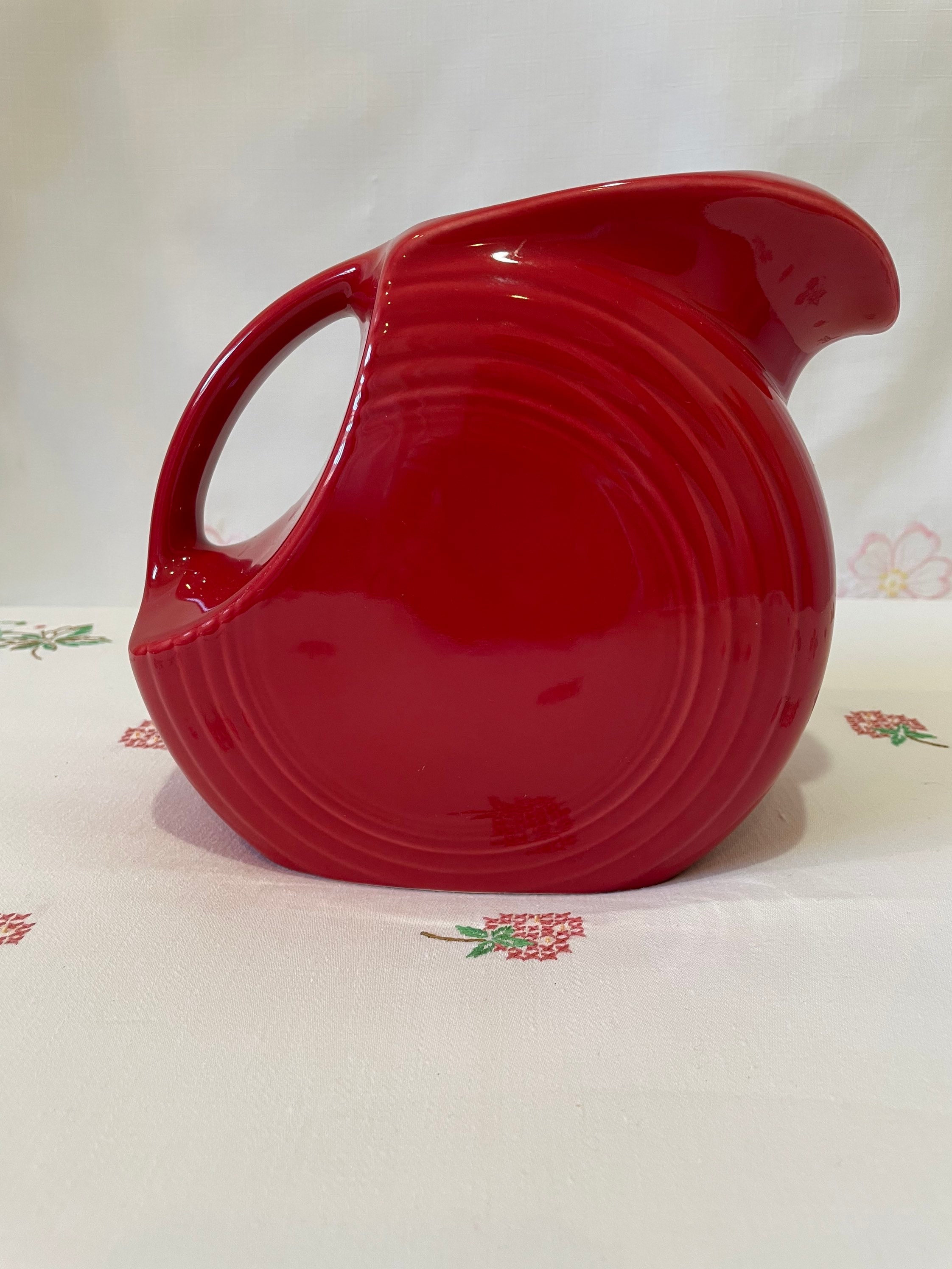 Fiesta Ware Scarlet Red Disc Pitcher - Etsy