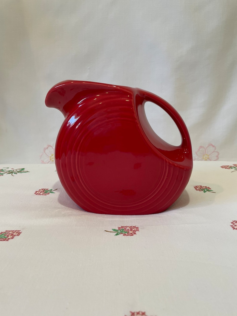 Fiesta Ware Scarlet Red Disc Pitcher - Etsy