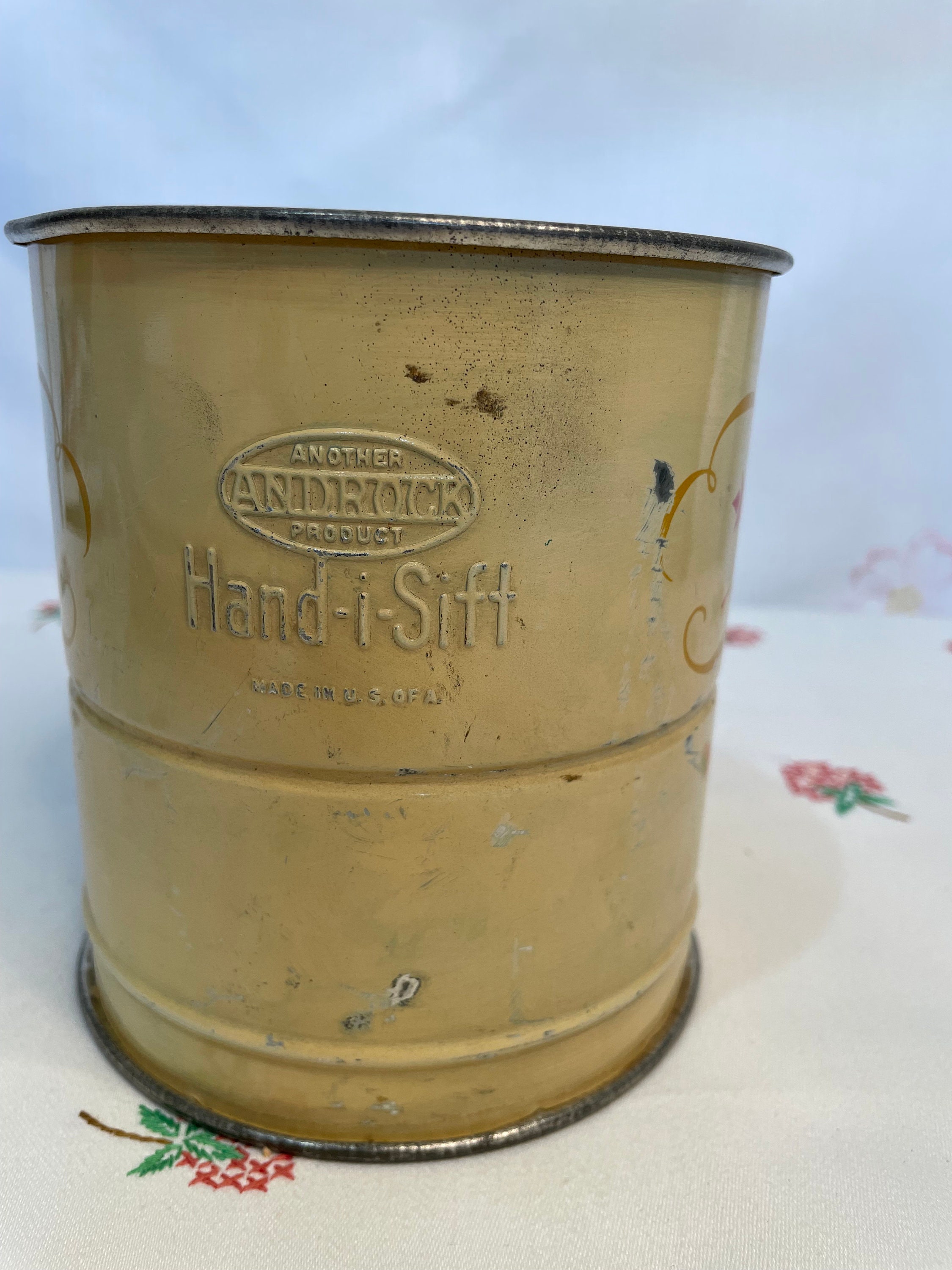 Androck 3 Screen Hand-i-sift Flour Sifter With Red Tulips - Etsy