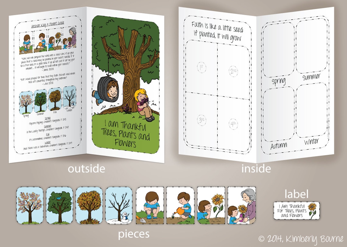 I Am Thankful for Trees, Plants and Flowers - File Folder Game and ...