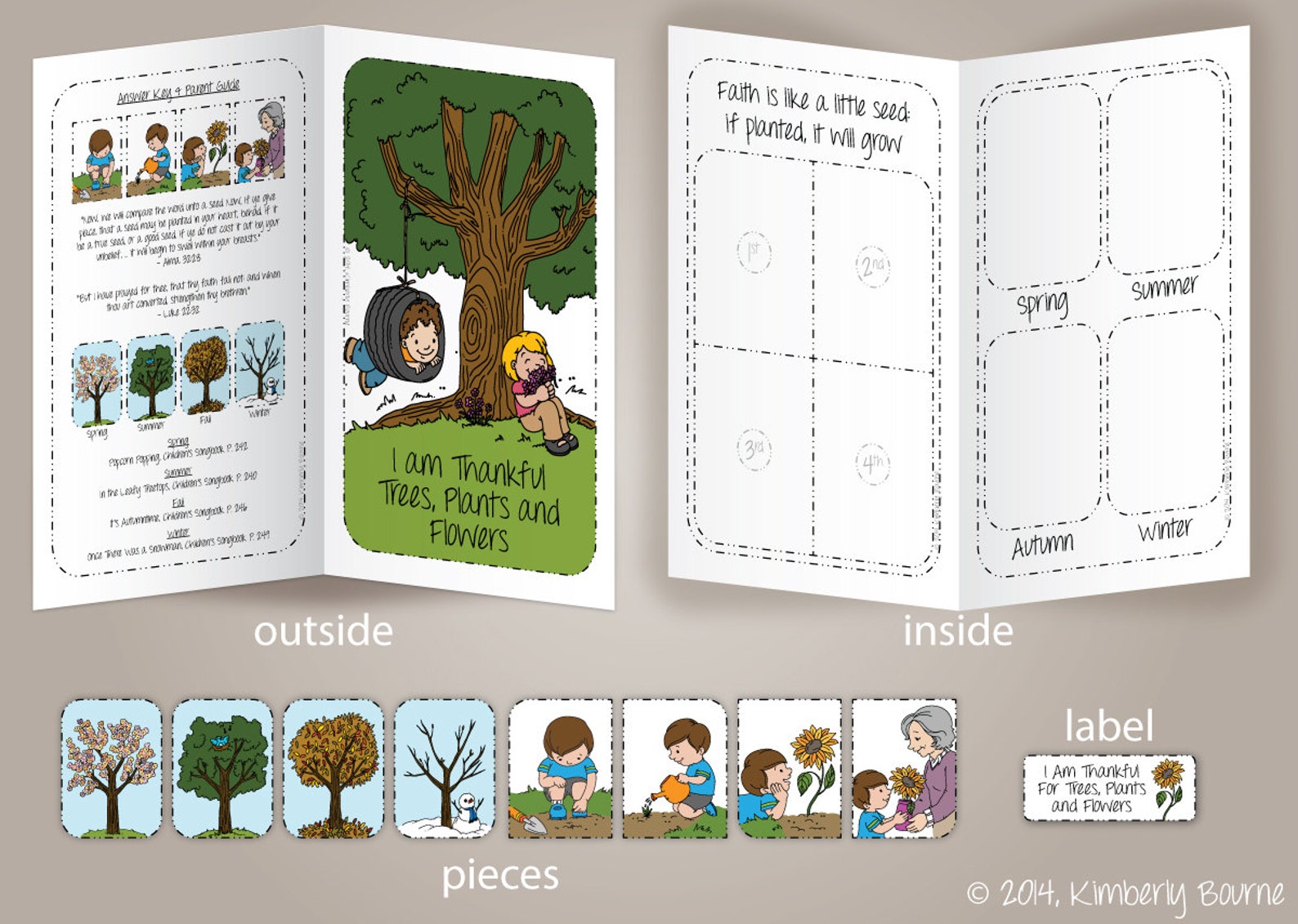 I Am Thankful for Trees, Plants and Flowers - File Folder Game and ...