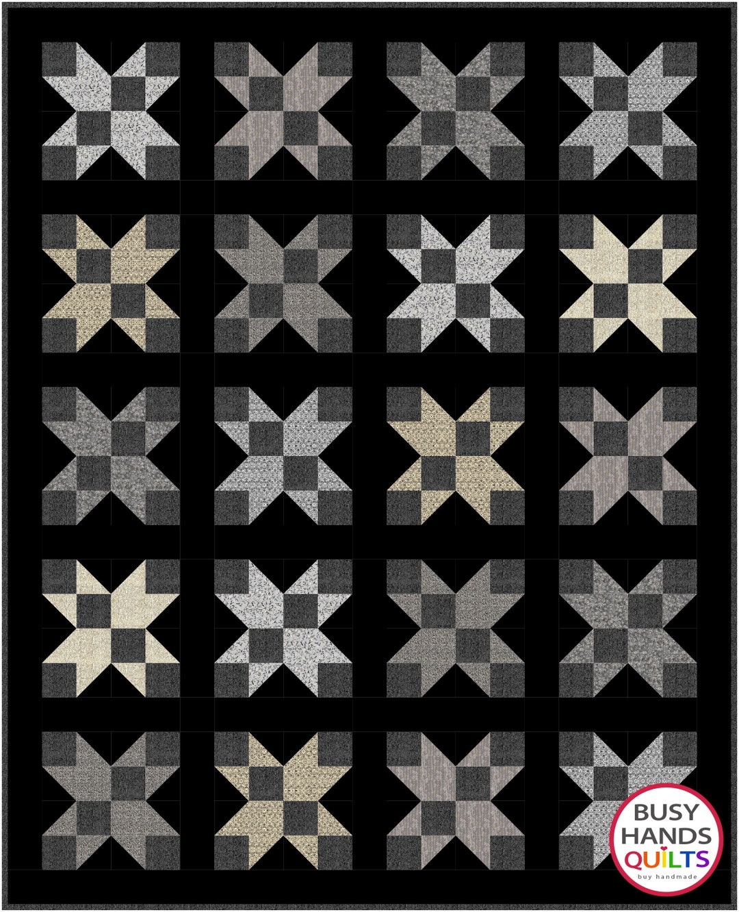 6 Sizes Jacks Quilt Pattern PRINTED, Fat Quarter Friendly, Quick and ...