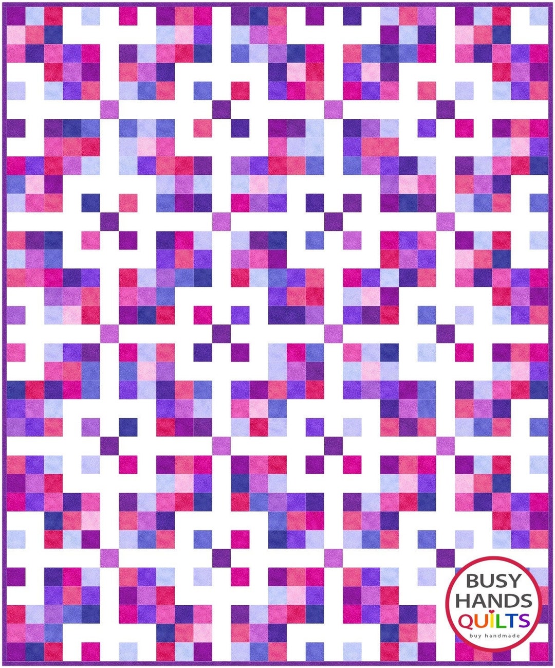 8 Sizes Grid Pop Quilt Pattern PRINTED, Jelly Roll or Fqs, Baby Lap ...