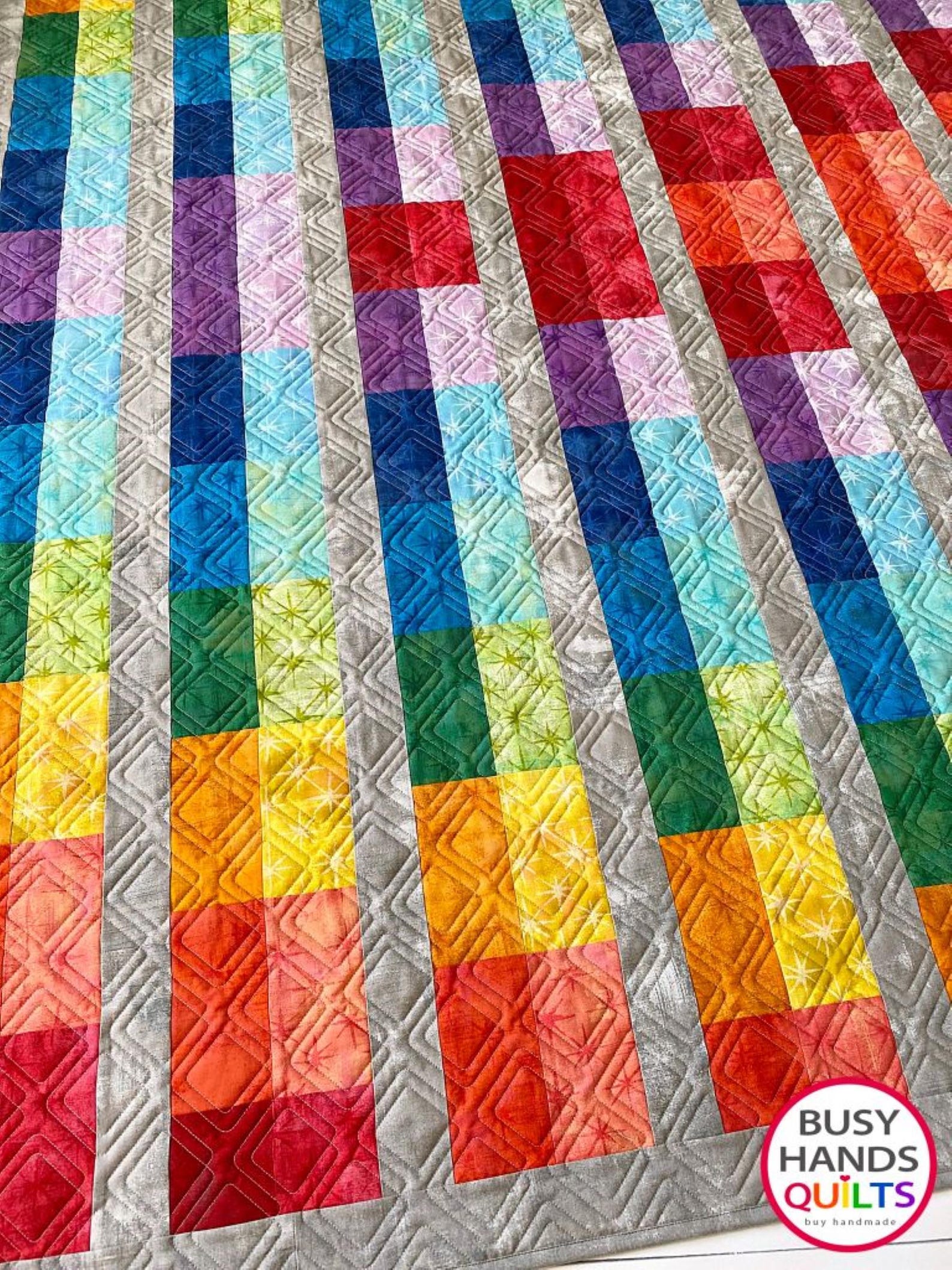 5 Sizes Rainbow Burst Quilt Pattern, PDF DIGITAL DOWNLOAD, Rainbow ...