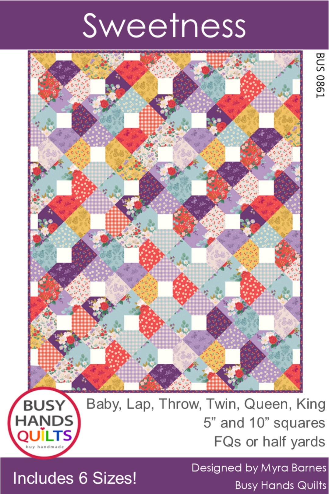 6 Sizes Sweetness Quilt Pattern PRINTED Easy Quilt Patterns - Etsy