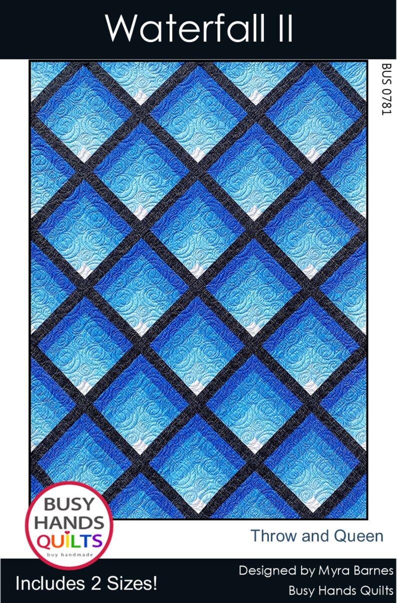 2 Sizes Waterfall II Quilt Pattern PRINTED Throw and Queen - Etsy