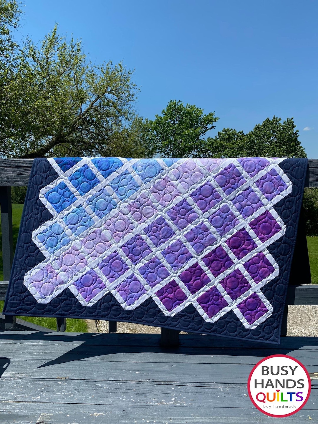 6 Sizes Gradient Quilt Pattern PRINTED, Baby Lap Throw Twin Queen King, Ombre or Rainbow Quilt ...