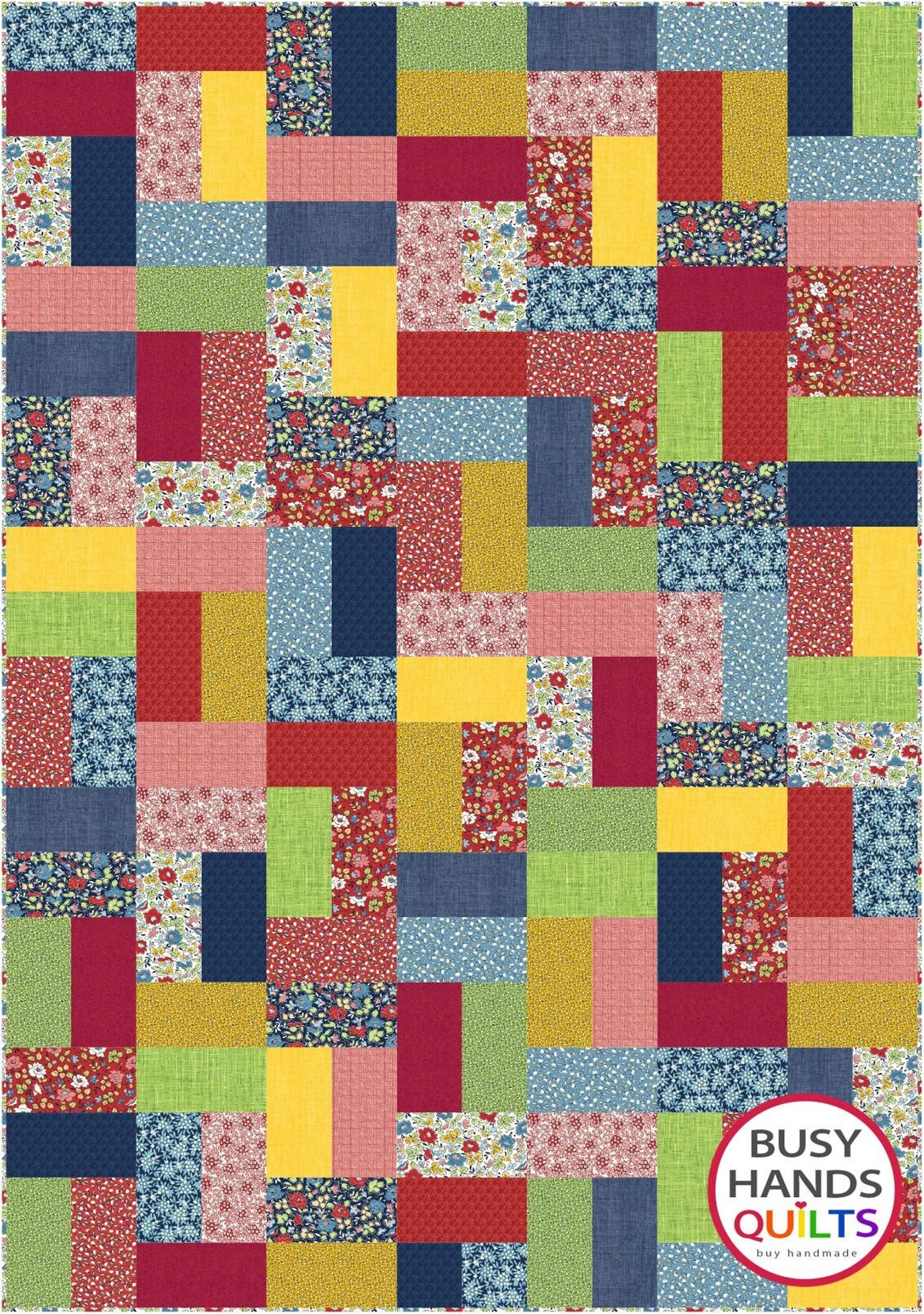 5 Sizes Oh Happy Day Quilt Pattern PRINTED, Fat Quarter Pattern, Quick ...