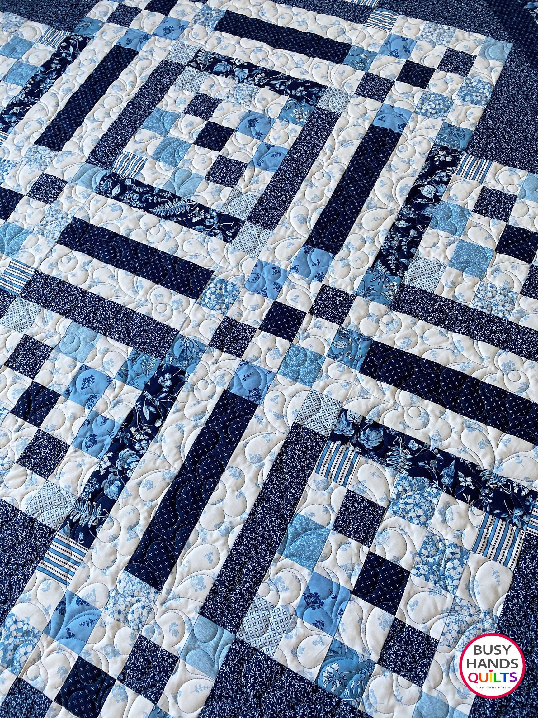 4 Sizes Sweet Caroline Quilt Pattern, PRINTED, Throw Twin Queen King ...