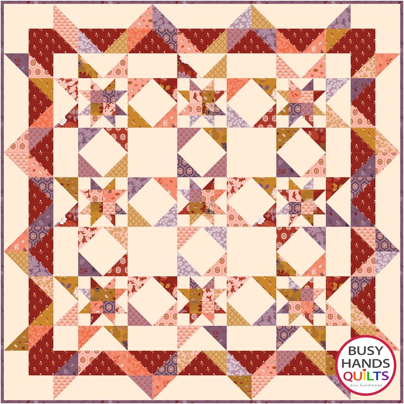 6 Sizes Hometown Stars Quilt Pattern, PDF DIGITAL DOWNLOAD, Fqs or ...