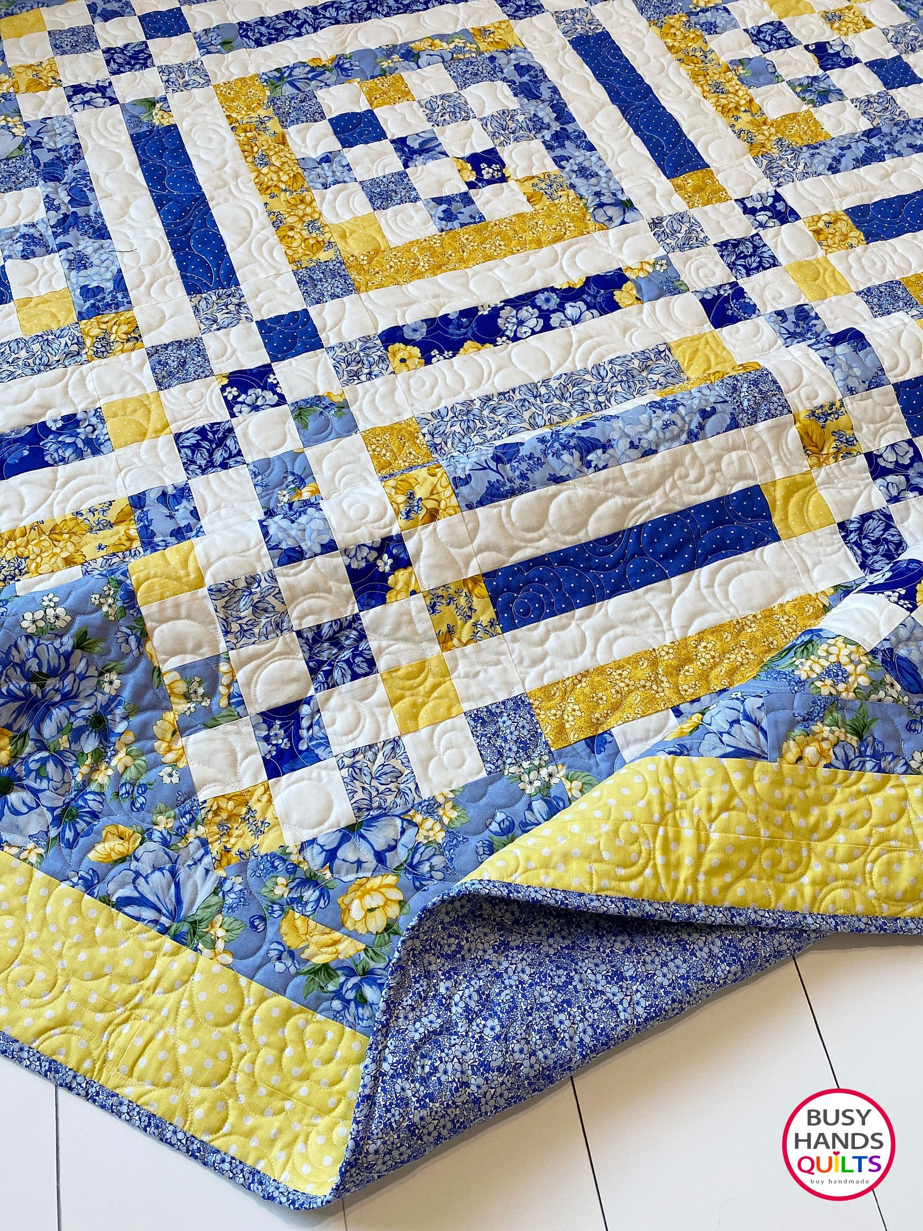 4 Sizes Sweet Caroline Quilt Pattern, PRINTED, Throw Twin Queen King ...
