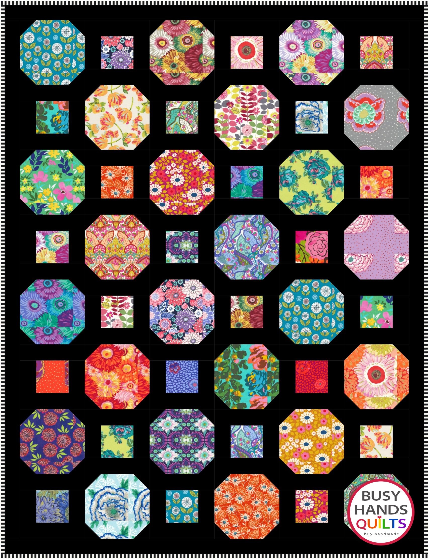 8 Sizes Rolling Around Quilt Pattern PRINTED, Fqs or Layer Cake Squares ...