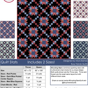 2 Sizes Shooting Stars Quilt Pattern, PDF DIGITAL DOWNLOAD, Quick and ...