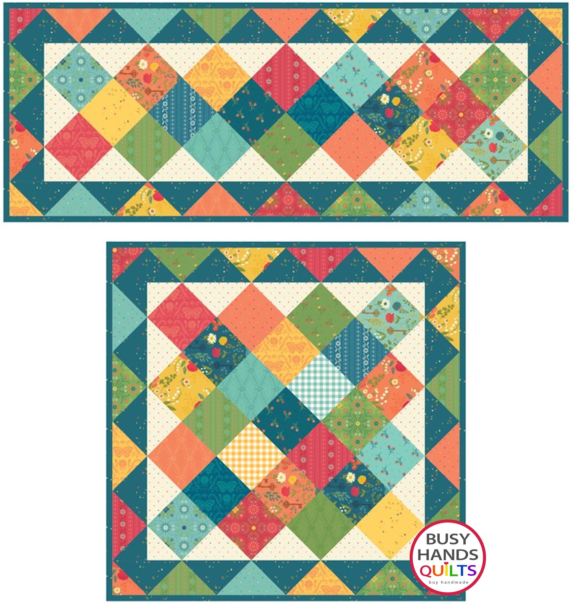 6 Sizes Jolie Quilt Pattern, PRINTED, 3 Runner Sizes and 3 Topper ...