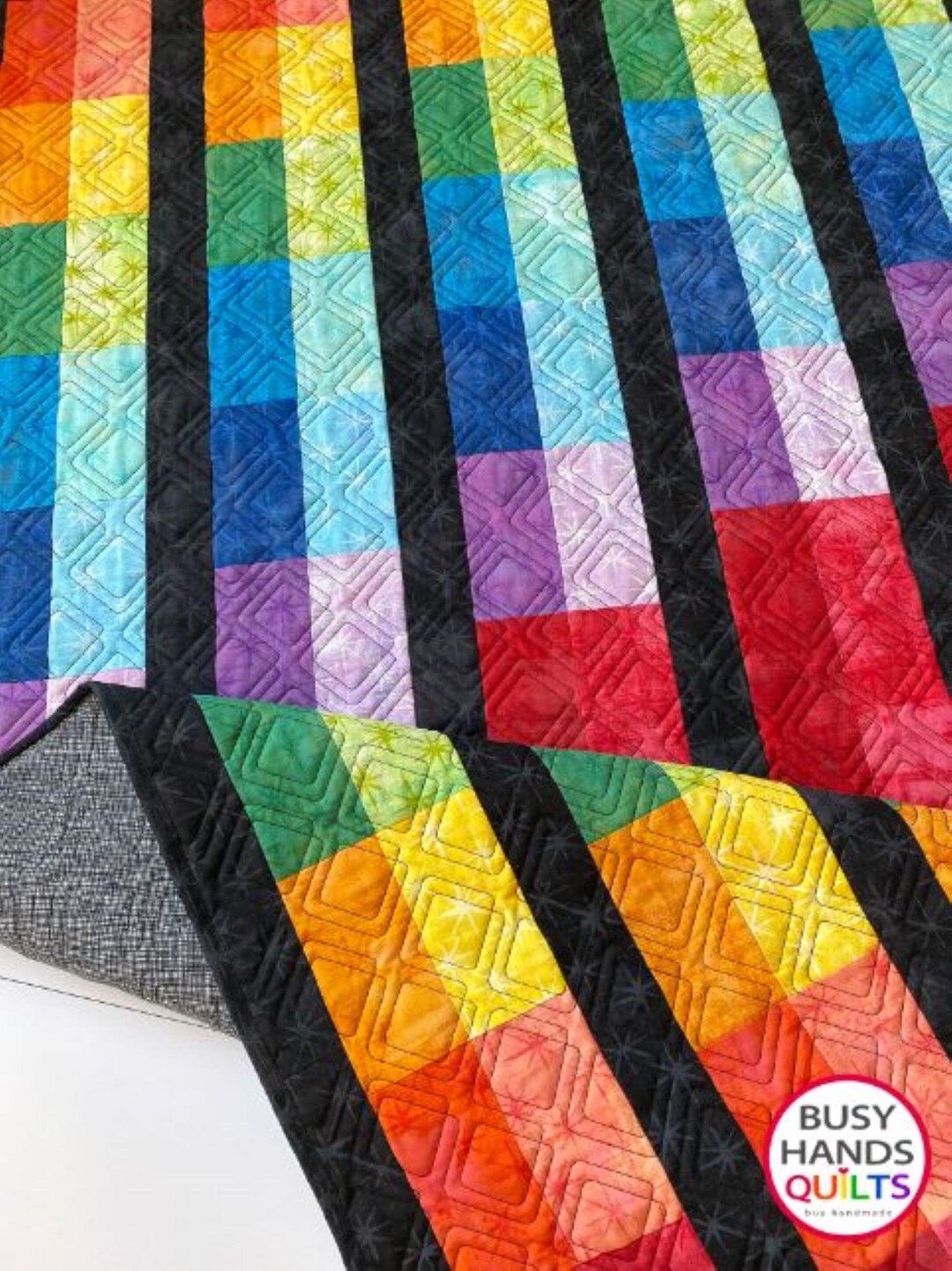 5 Sizes Rainbow Burst Quilt Pattern, PDF DIGITAL DOWNLOAD, Rainbow ...