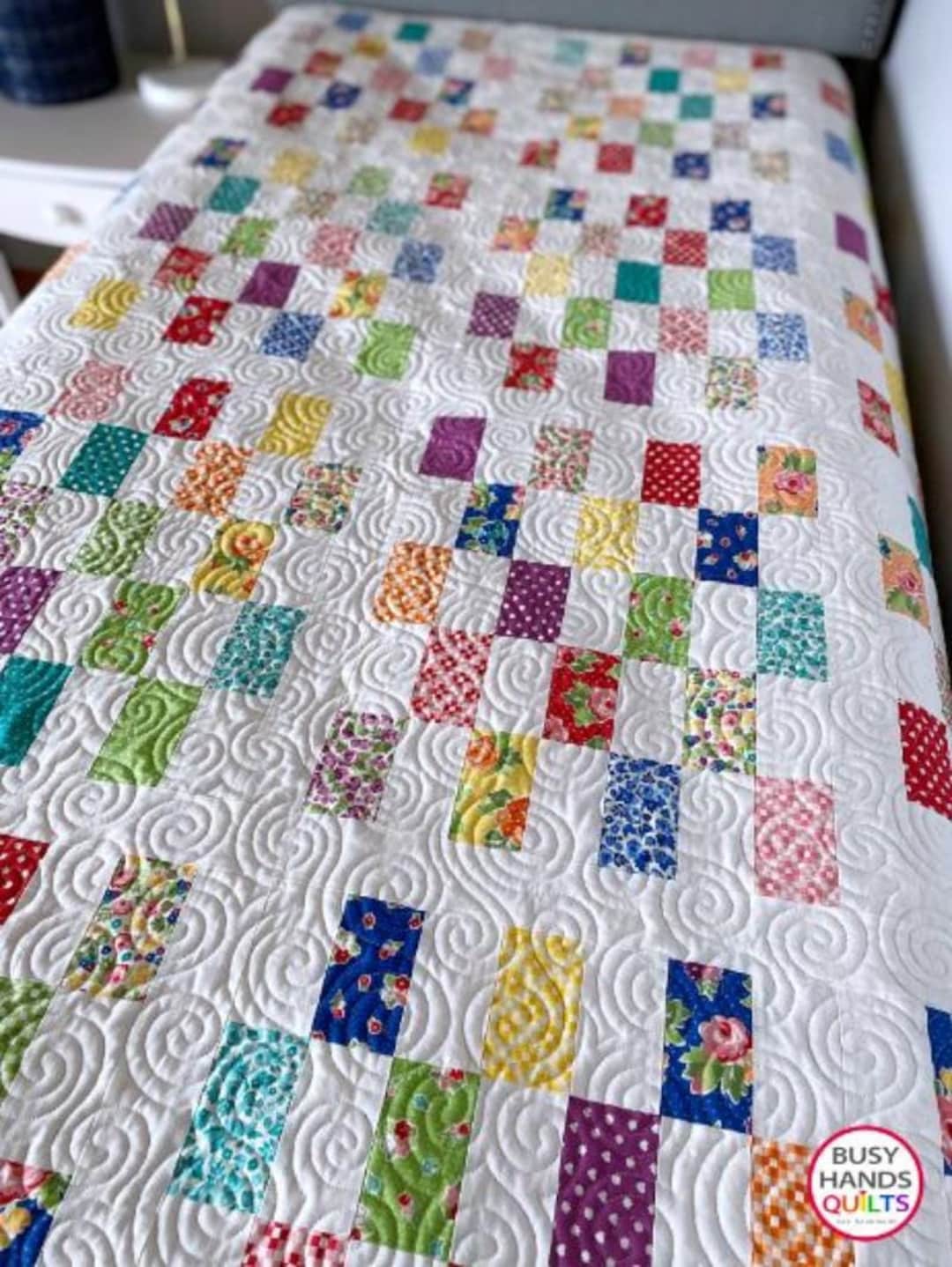 4 Sizes Gridwork Quilt Pattern PRINTED, Lap Throw Queen King, Jelly ...