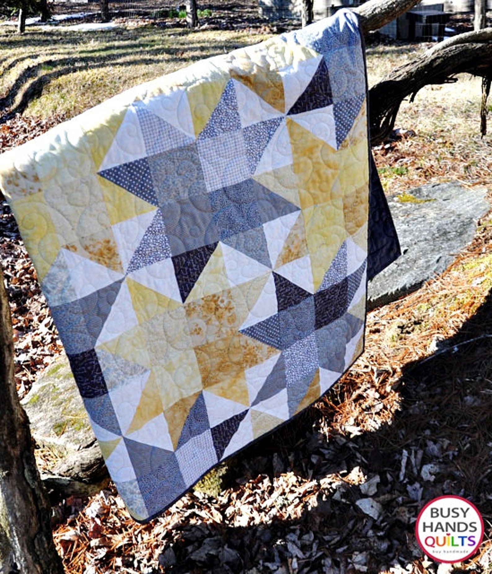 6 Sizes Sunnyside Quilt Pattern PRINTED, Baby Quilt Pattern, Star Quilt ...