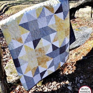 6 Sizes Sunnyside Quilt Pattern PRINTED, Baby Quilt Pattern, Star Quilt ...