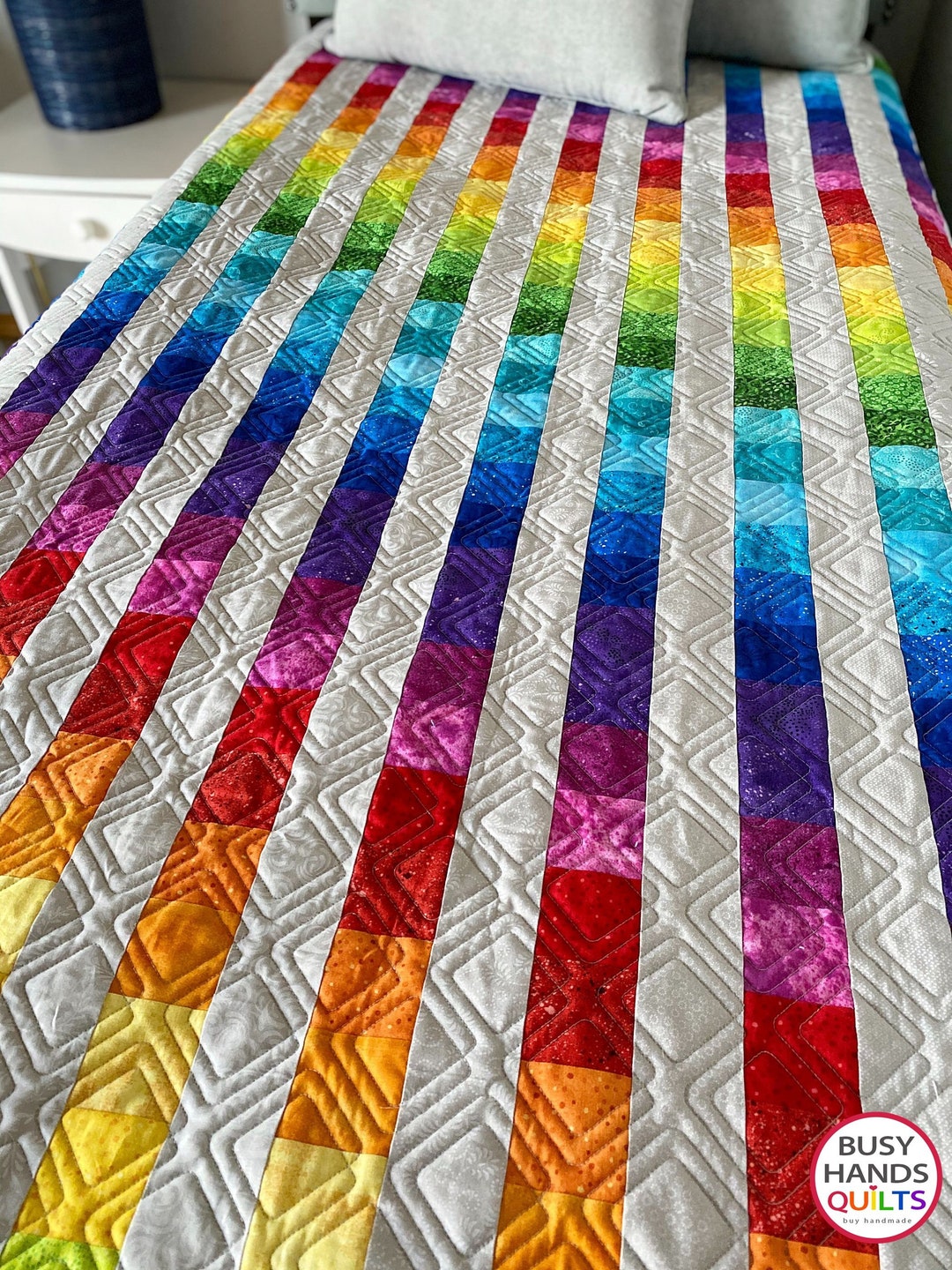 Easy Bargello Quilt Pattern PDF DIGITAL DOWNLOAD, Rainbow Ombre Jelly ...