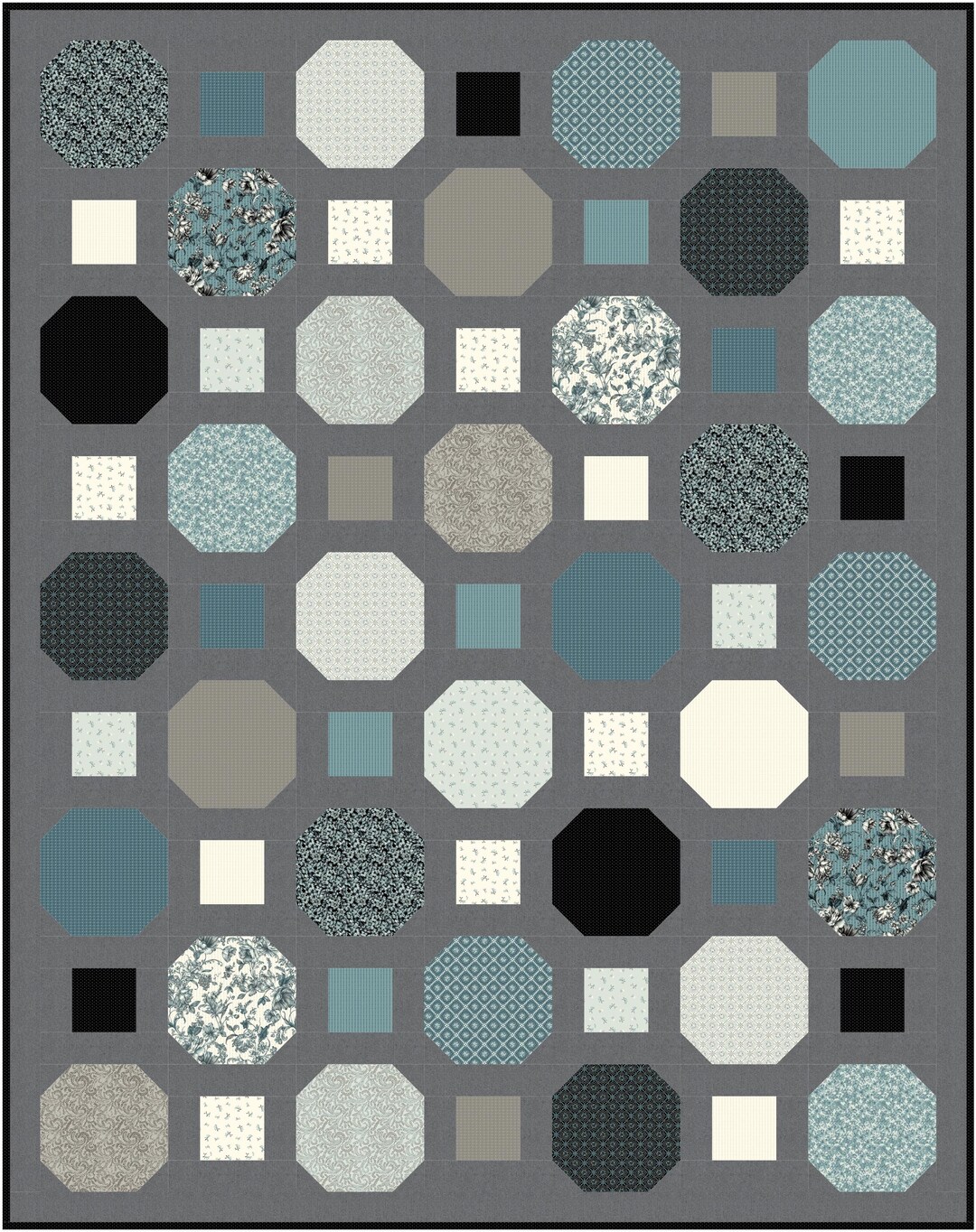 8 Sizes Rolling Around Quilt Pattern PRINTED, Fqs or Layer Cake Squares ...