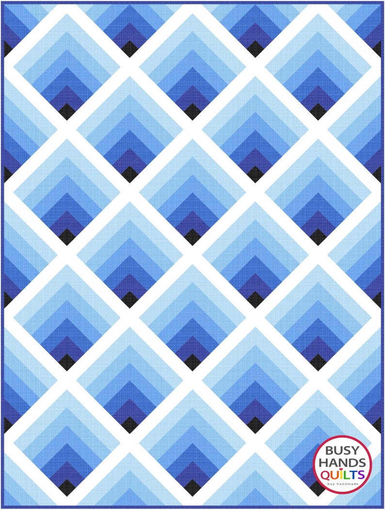 2 Sizes Waterfall II Quilt Pattern, PDF DIGITAL Download, Throw and ...