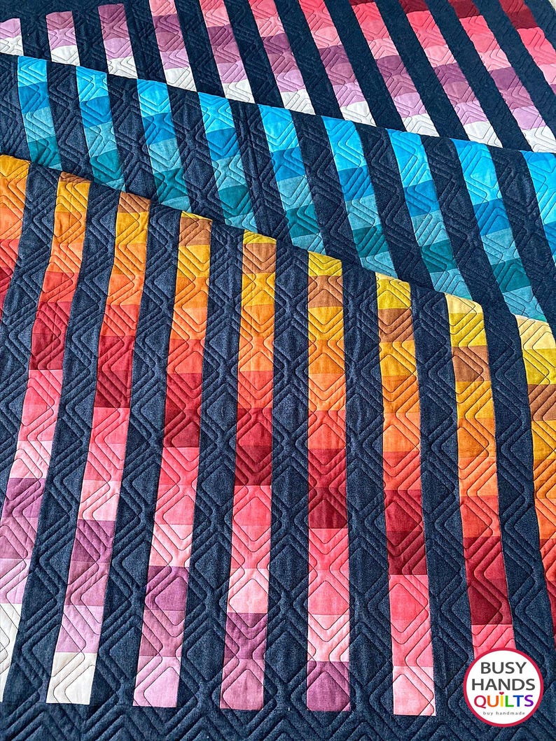 Easy Bargello Quilt Pattern PDF DIGITAL DOWNLOAD, Rainbow Ombre Jelly ...