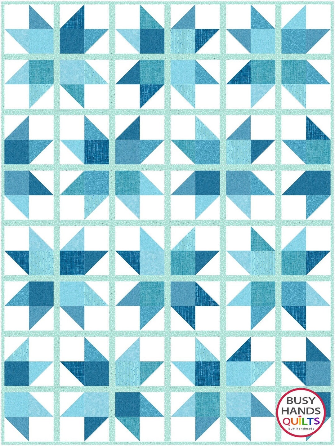 5 Sizes Through My Window Quilt Pattern PRINTED, Baby Throw Twin Queen ...