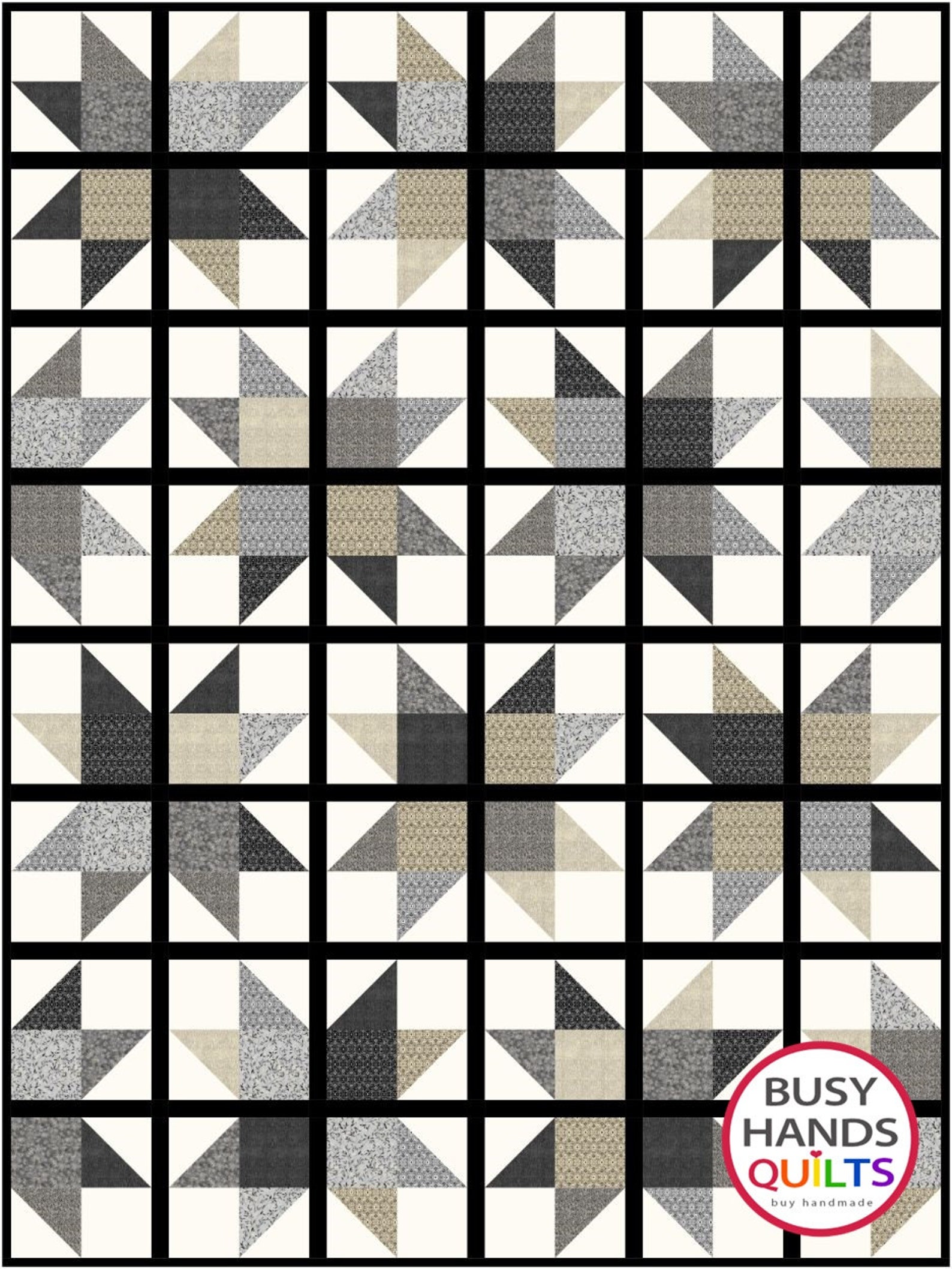 5 Sizes Through My Window Quilt Pattern PRINTED, Baby Throw Twin Queen ...