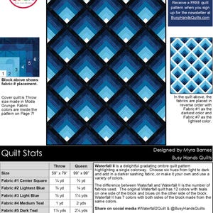 2 Sizes Waterfall II Quilt Pattern, PDF DIGITAL Download, Throw and ...