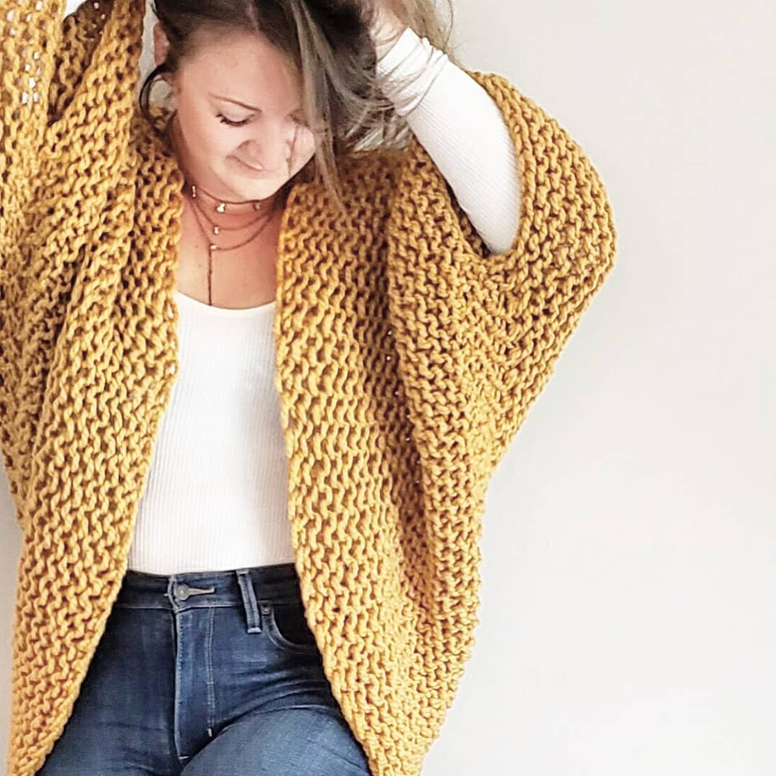 Slouchy Yoga Shrug Knitting Pattern Chunky Knit Sweater - Etsy